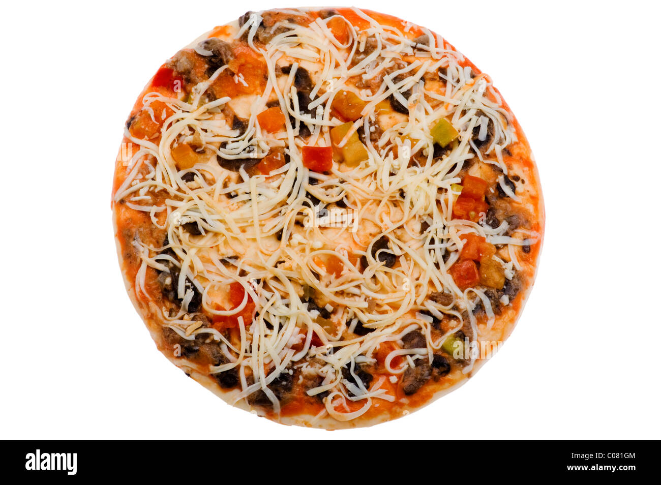 object on white - food raw pizza Stock Photo - Alamy