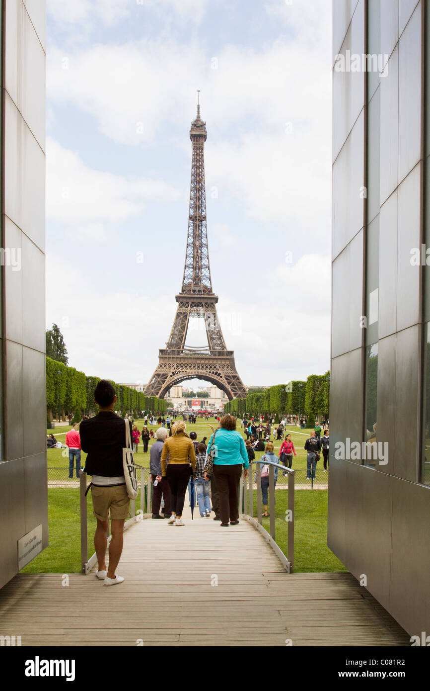Low angle view of a tower, Eiffel Tower, Paris, France Stock Photo - Alamy
