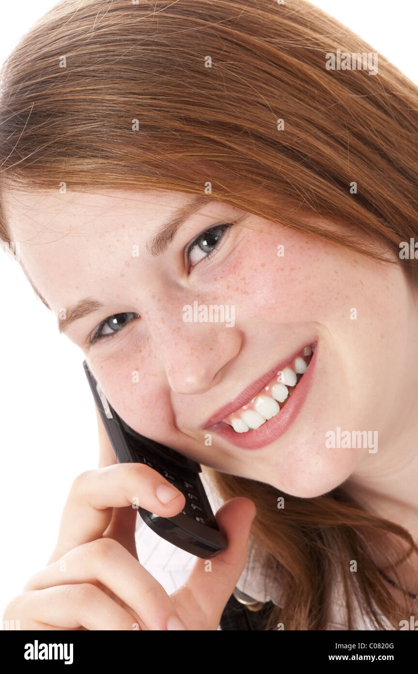 Girl on the phone with fun Stock Photo - Alamy