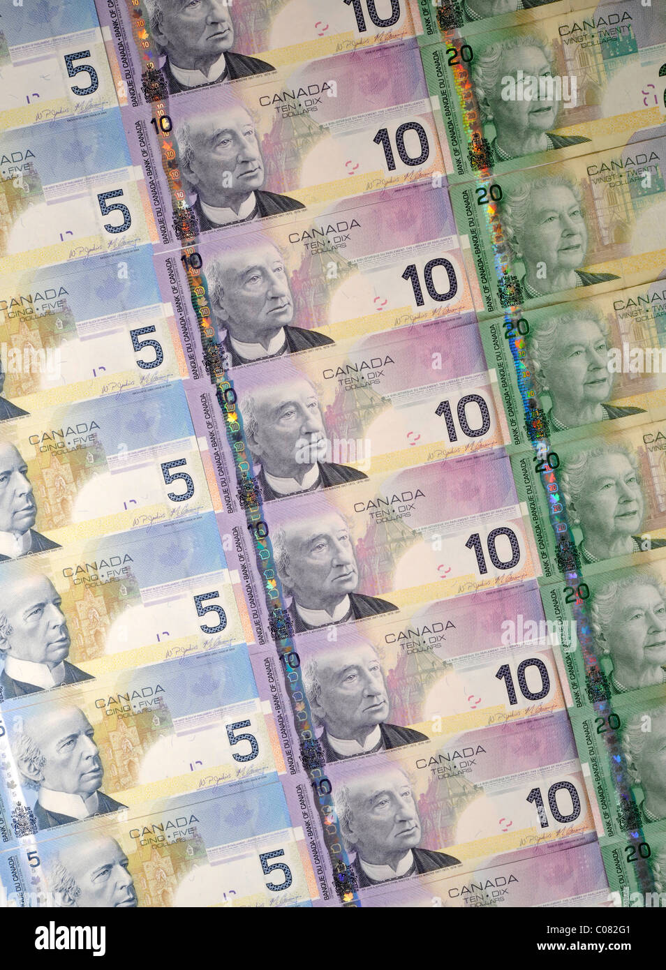 Various canadian currency notes hi-res stock photography and images - Alamy