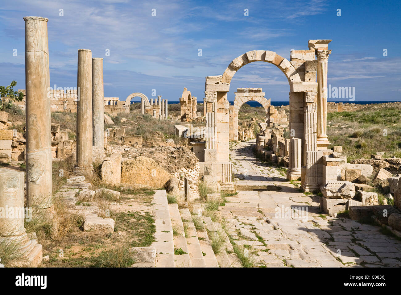 Arch of Trajan on Via Trionfale, Arch of Tiberius in the back, Leptis ...