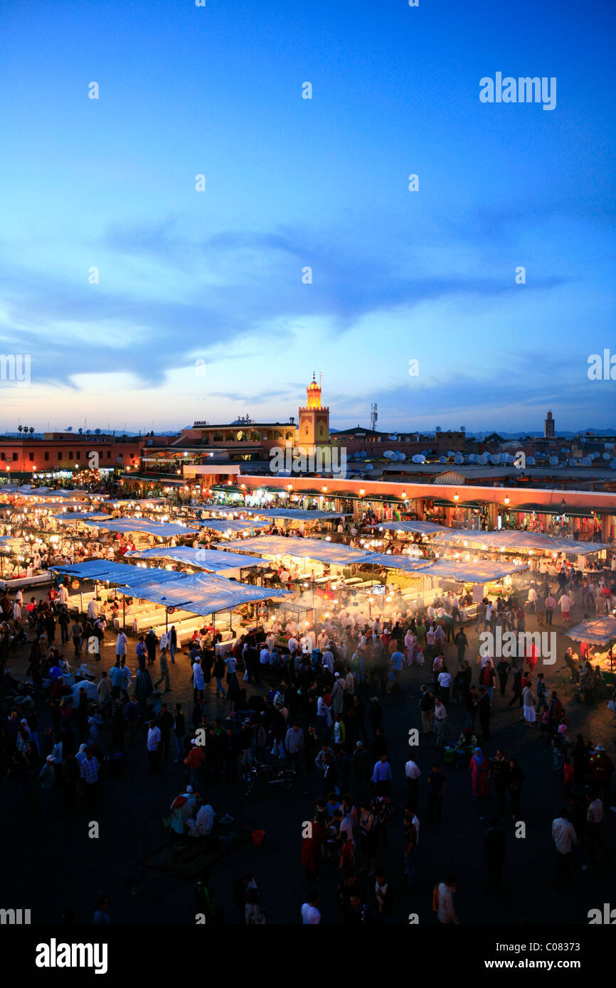 Djemaa el-Fna, "Square of the Hanged Man" in the medina quarter of ...