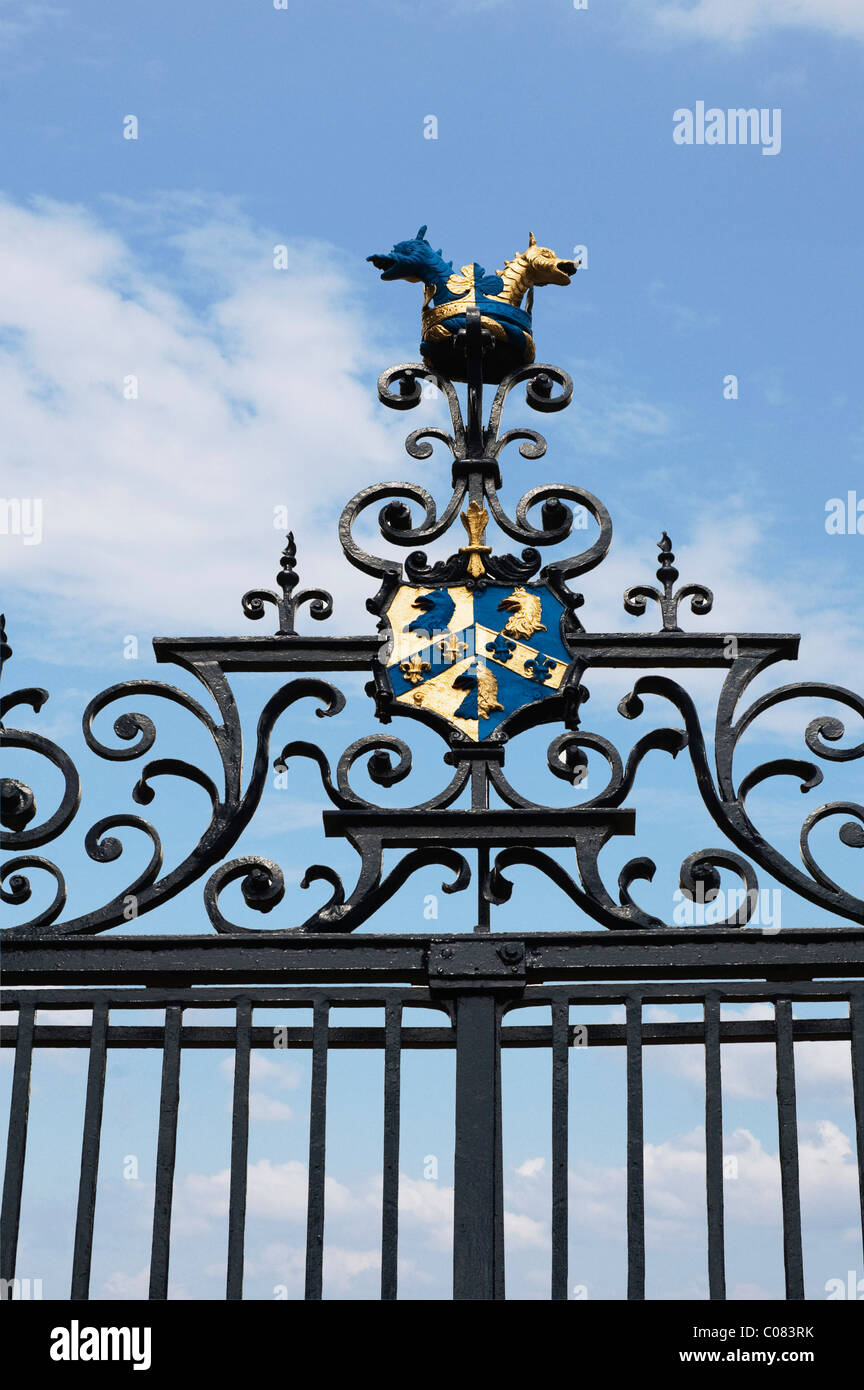 Low angle view of an iron gate, Oxford, Oxfordshire, England Stock ...