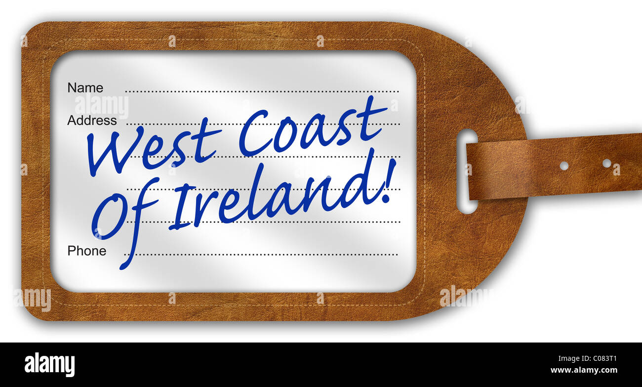 Suitcase/Luggage Label with ‘West Coast Of Ireland!’ written on Stock ...