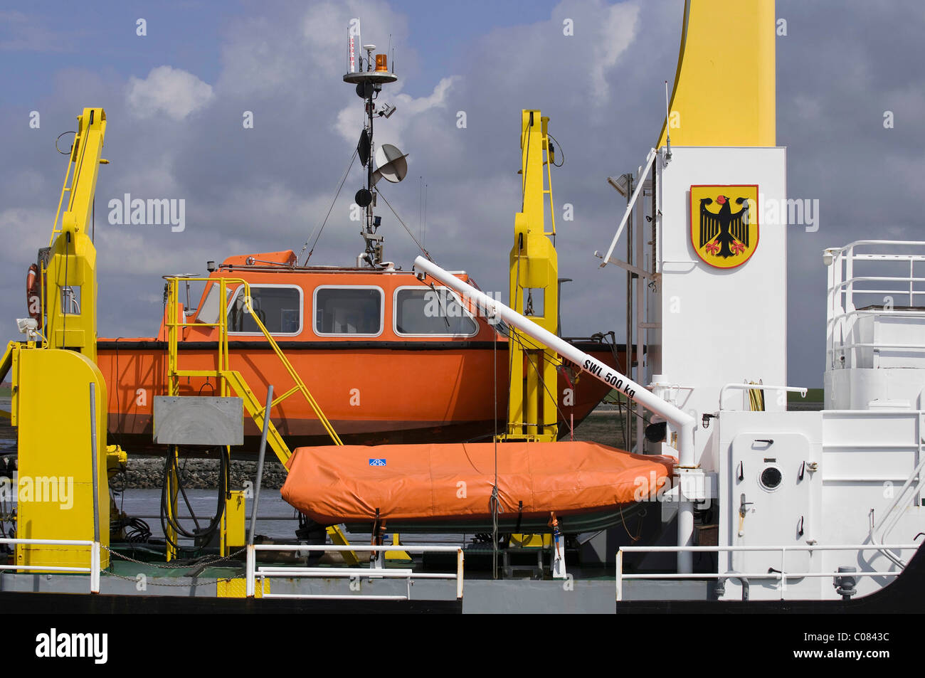 Surveying vessel Norderney, Federal Eagle on the superstructure ...