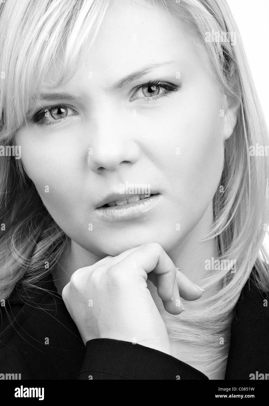 Worried face Black and White Stock Photos & Images - Alamy