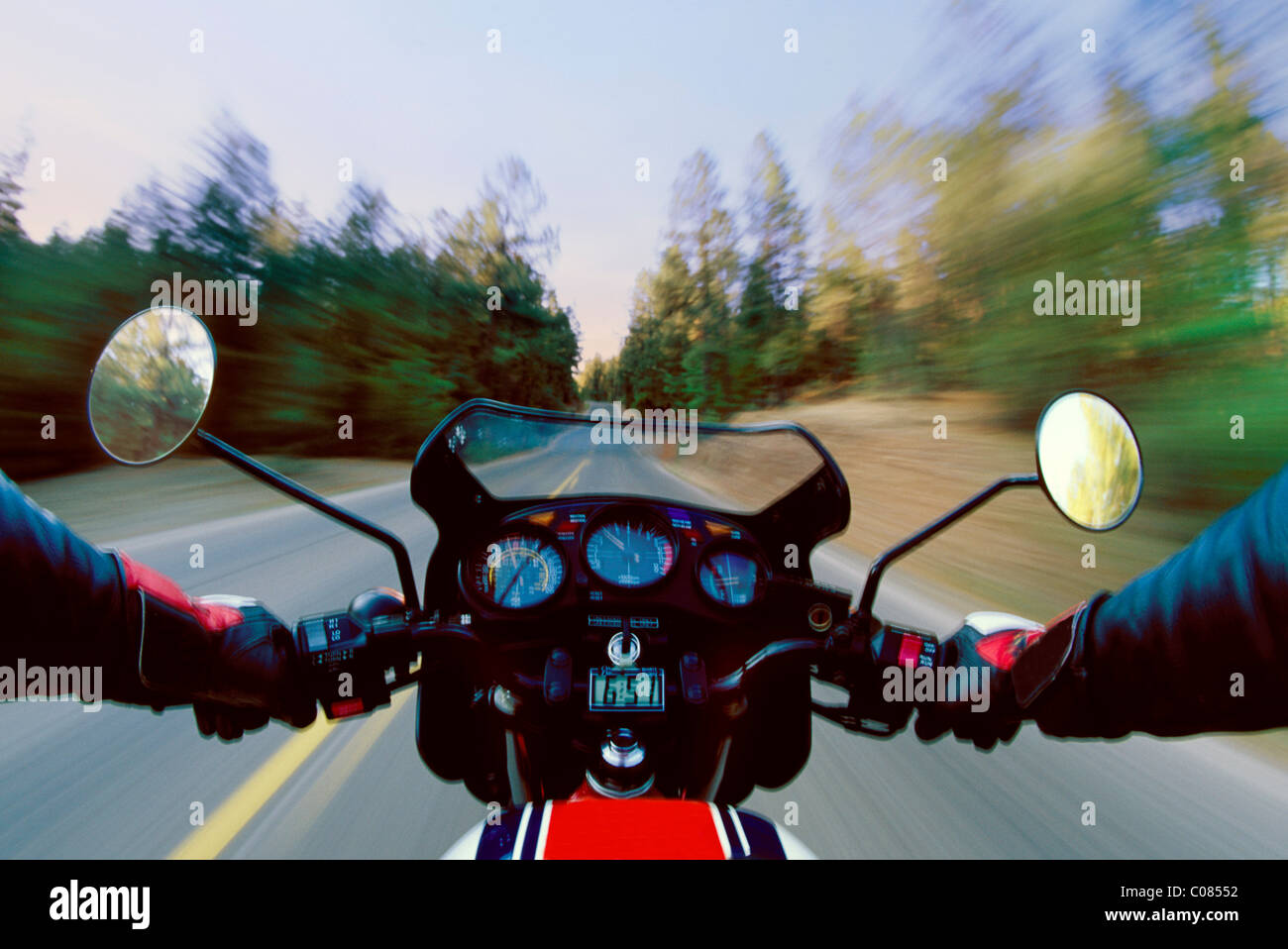 Motorcyclist's point of view Stock Photo - Alamy