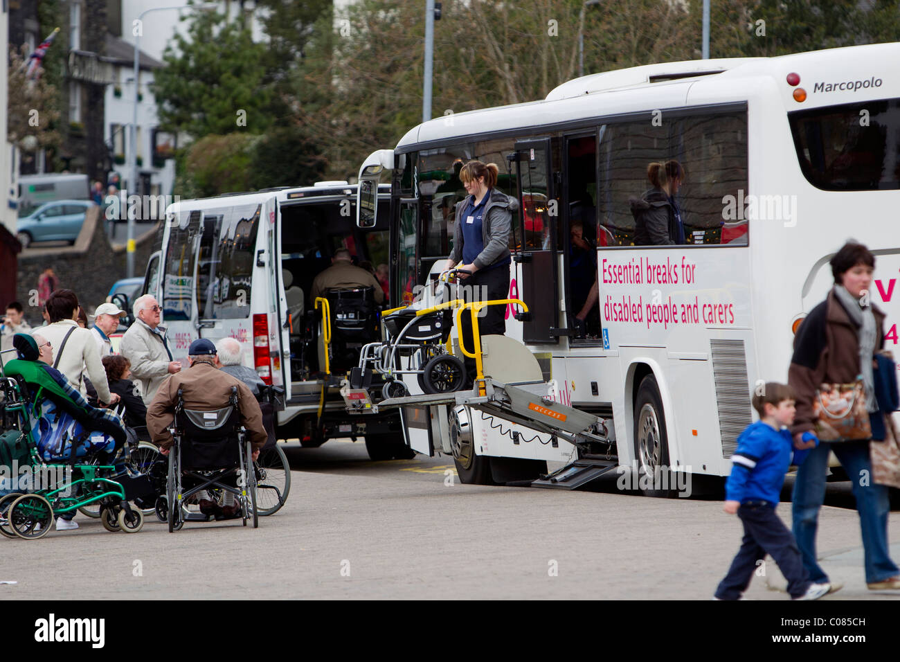 Specially adapted coaches for breaks for disabled people in wheel ...