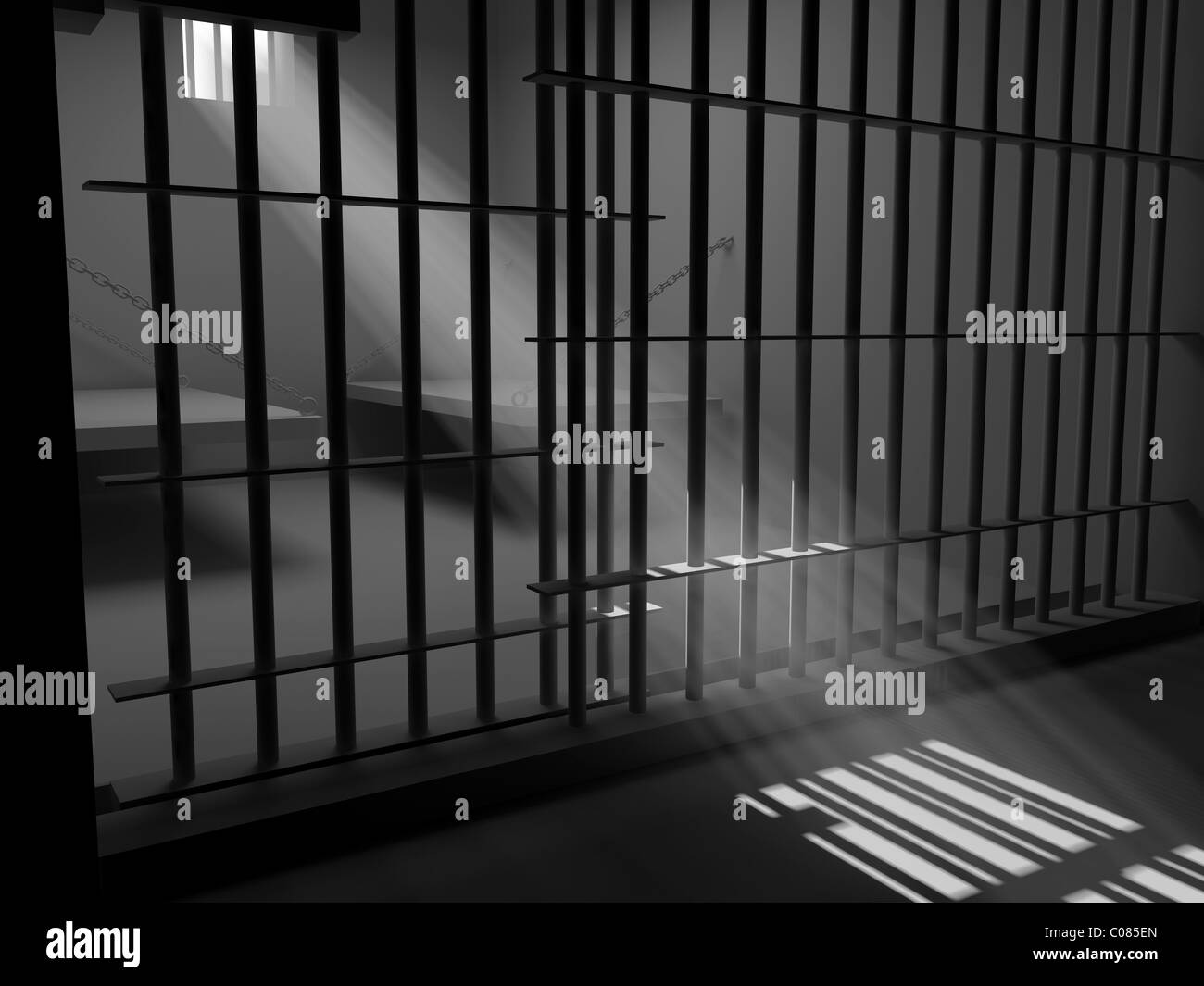 High resolution image prison. 3d illustration. Old prison. Prison cell ...