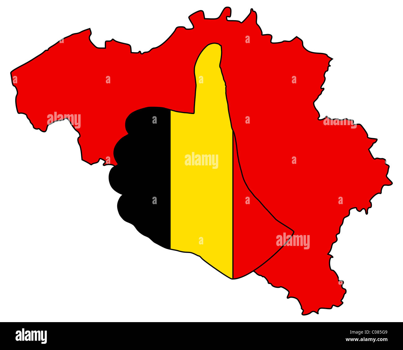 Belgian hand signal Stock Photo - Alamy