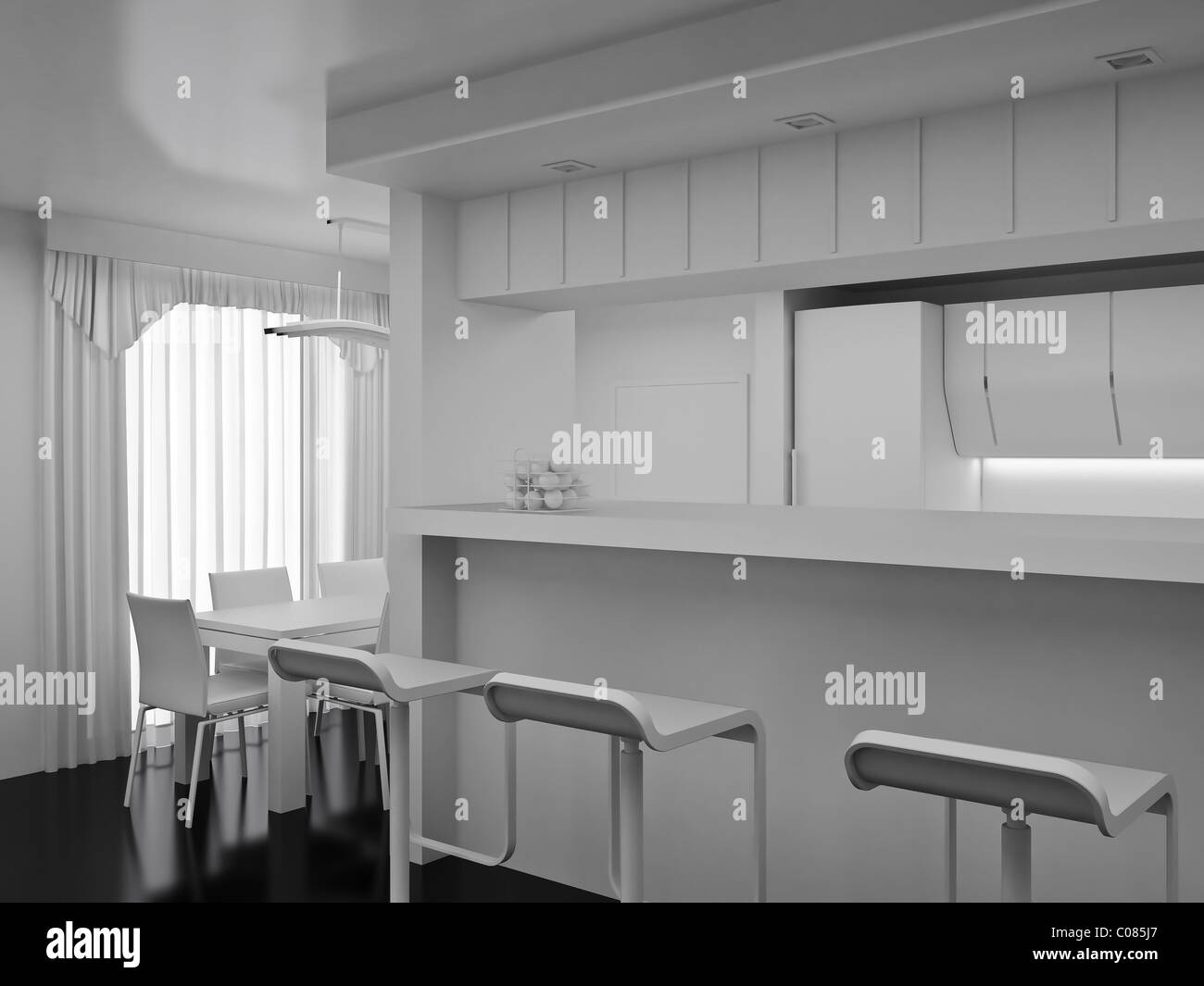 Interior of the modern room. High resolution image. 3d rendered ...