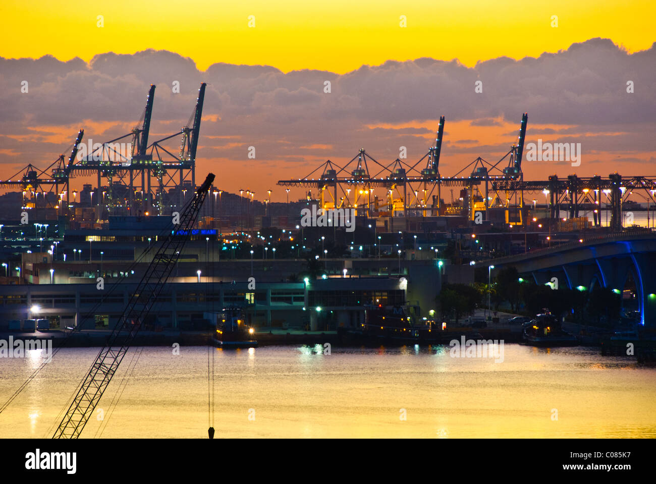 Sunrise at Port of Miami, known as "Cruise Capital of the World" on ...