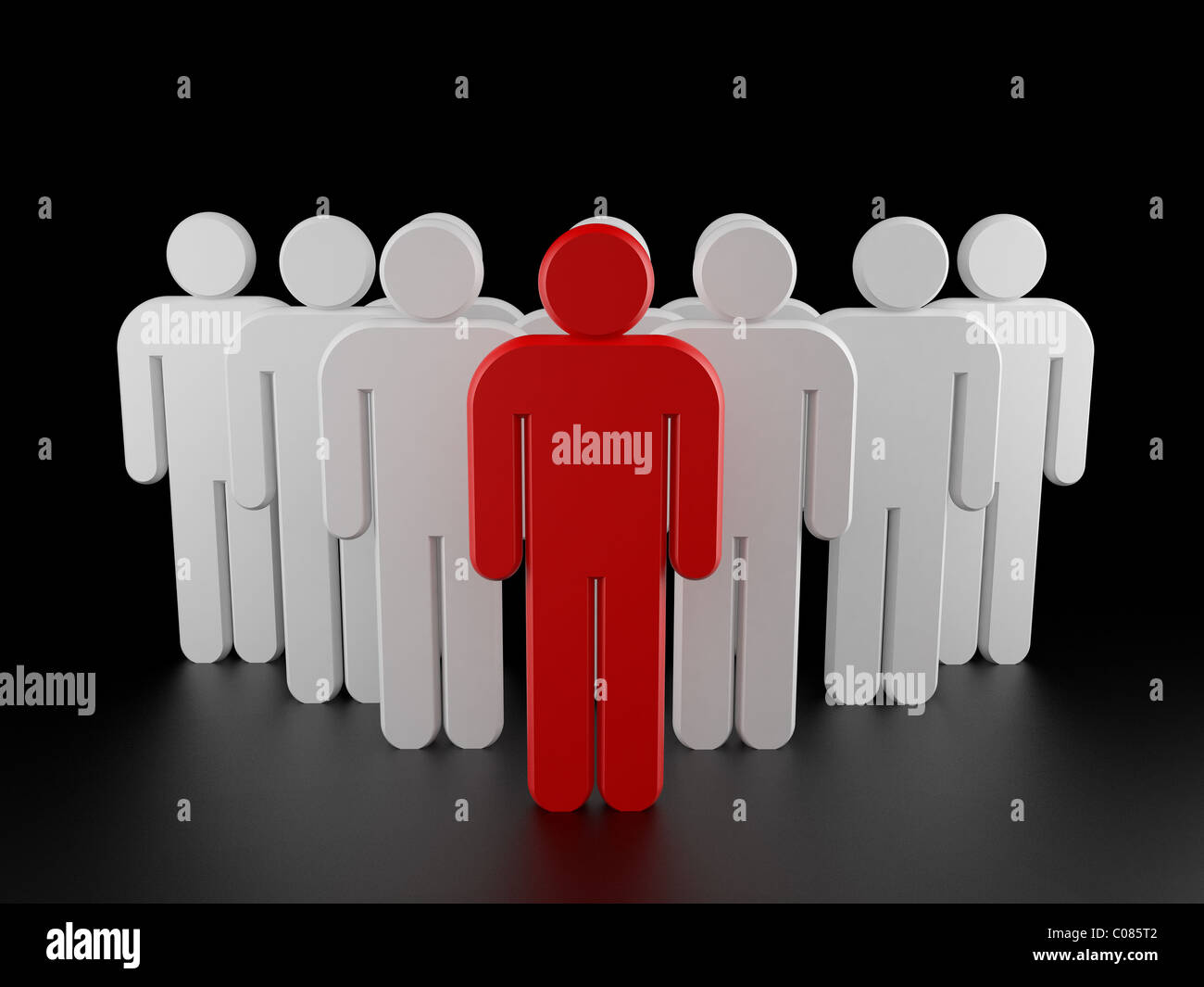 Conceptual image of teamwork. Groups of people. 3d rendered ...