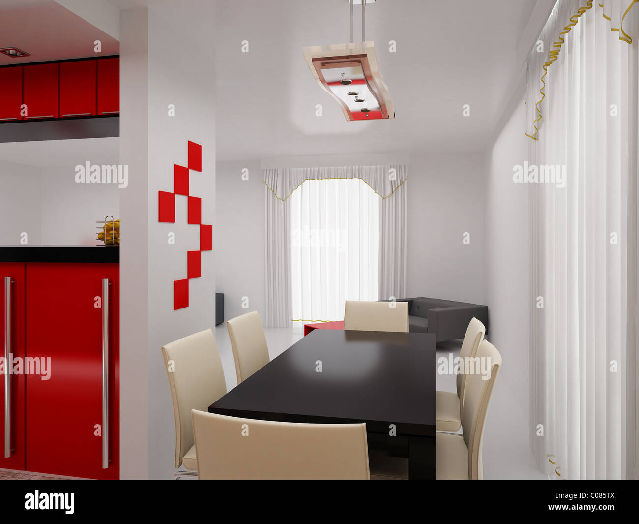 Interior of the modern room. High resolution image. 3d rendered ...