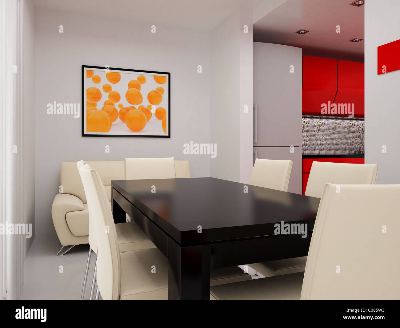 Interior of the modern room. High resolution image. 3d rendered ...