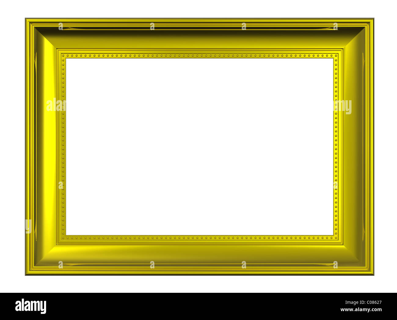 Gold rectangular frame isolated on white background Stock Photo - Alamy