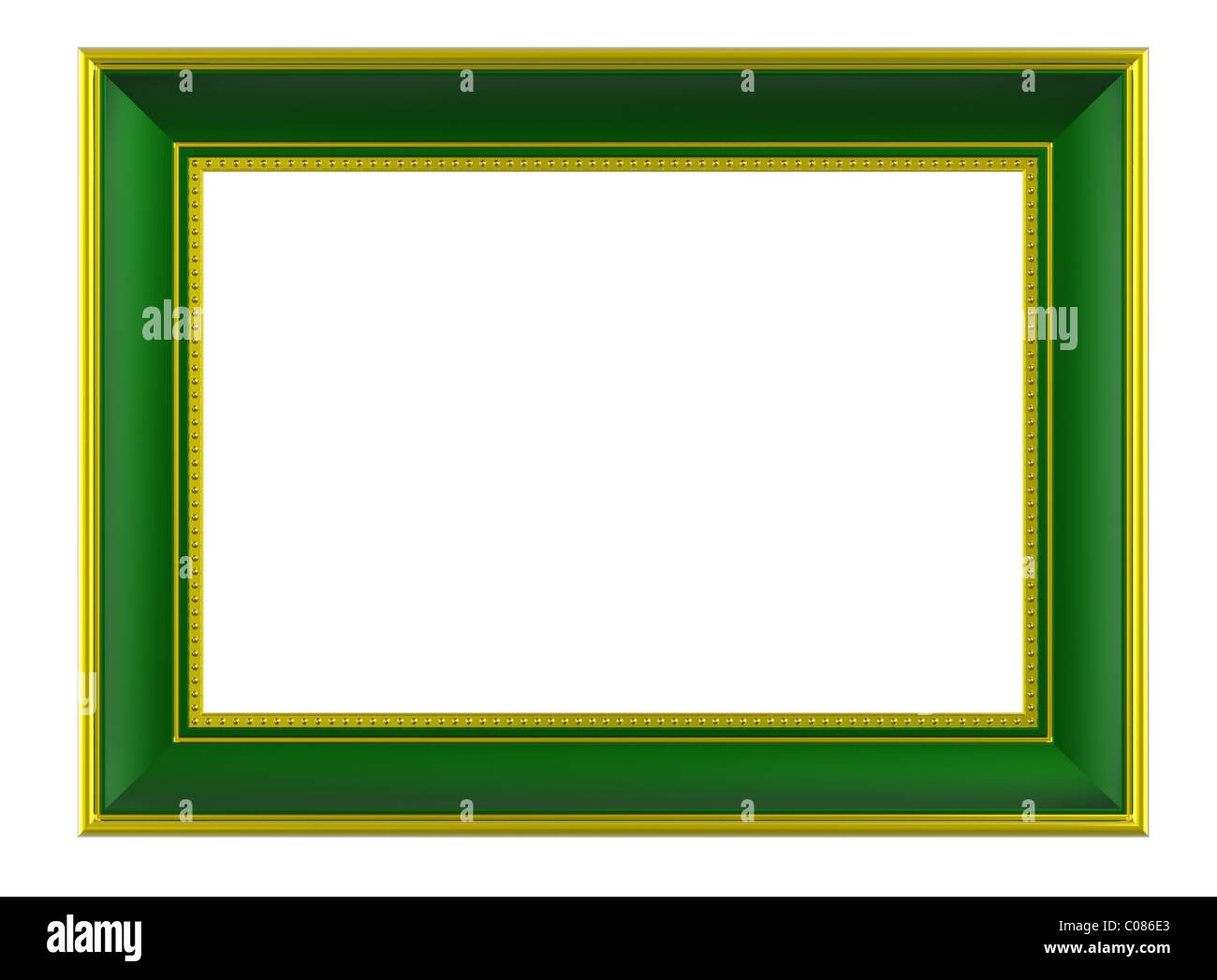 Green rectangular frame isolated on white background Stock Photo - Alamy