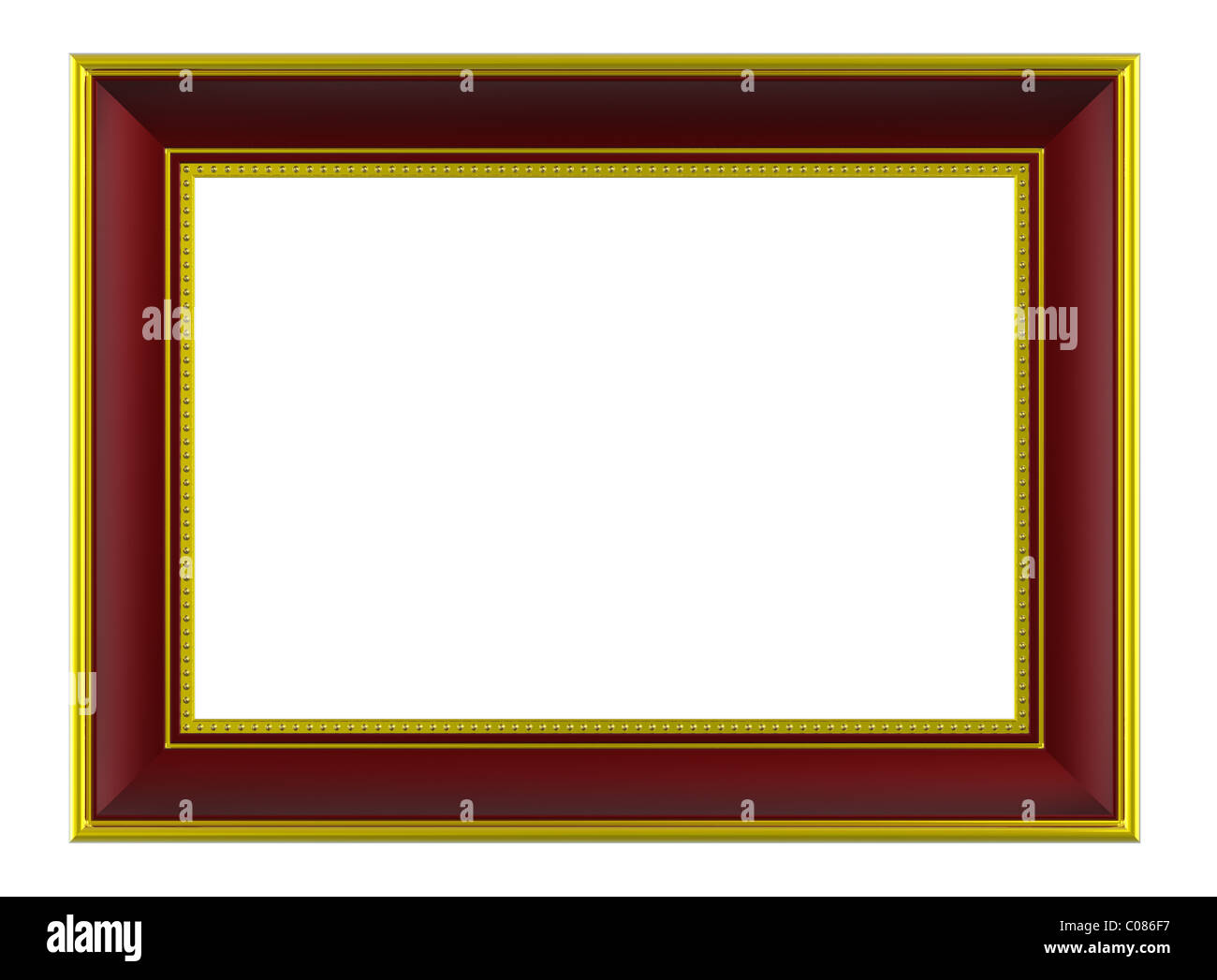 Brown rectangular frame isolated on white background Stock Photo - Alamy