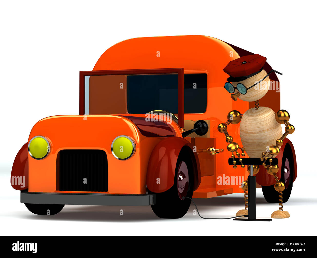 Character young man sport car Cut Out Stock Images & Pictures - Alamy
