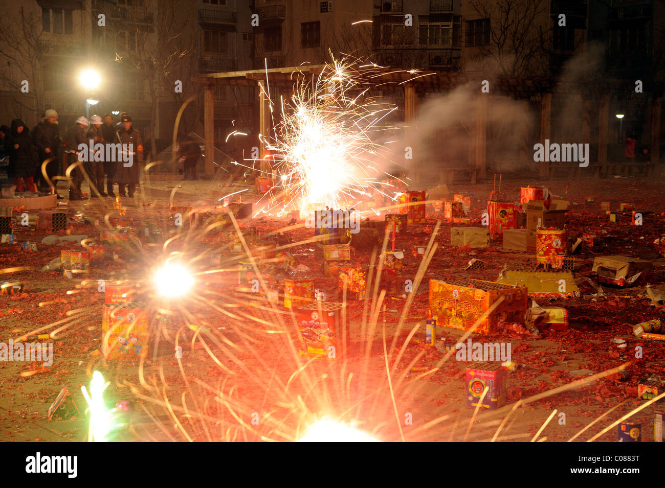 CHINA - People set off fireworks during the Lantern Festival ...