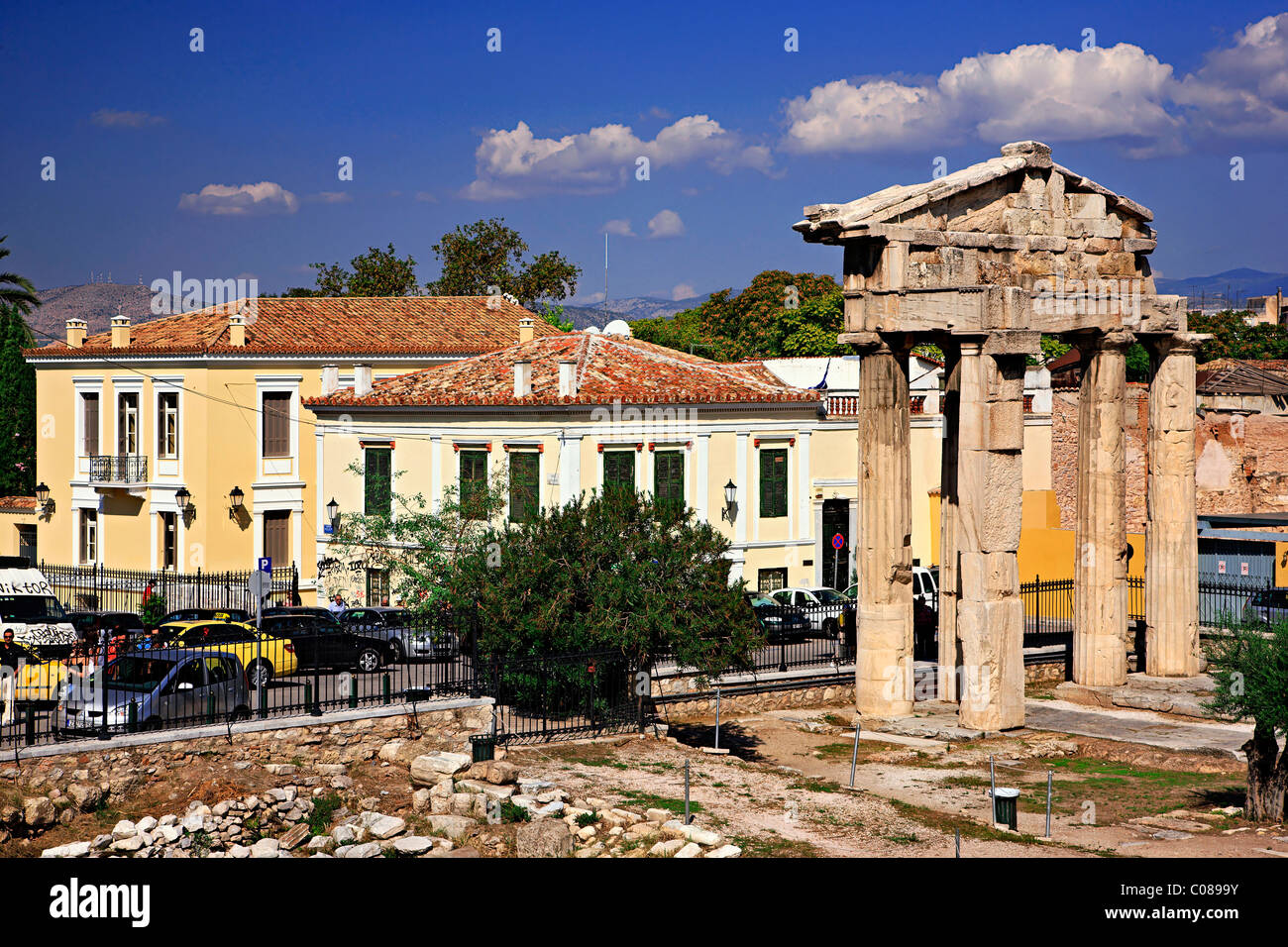 The Gate of Athena Archegetis on the edge of the Roman Agora and some ...