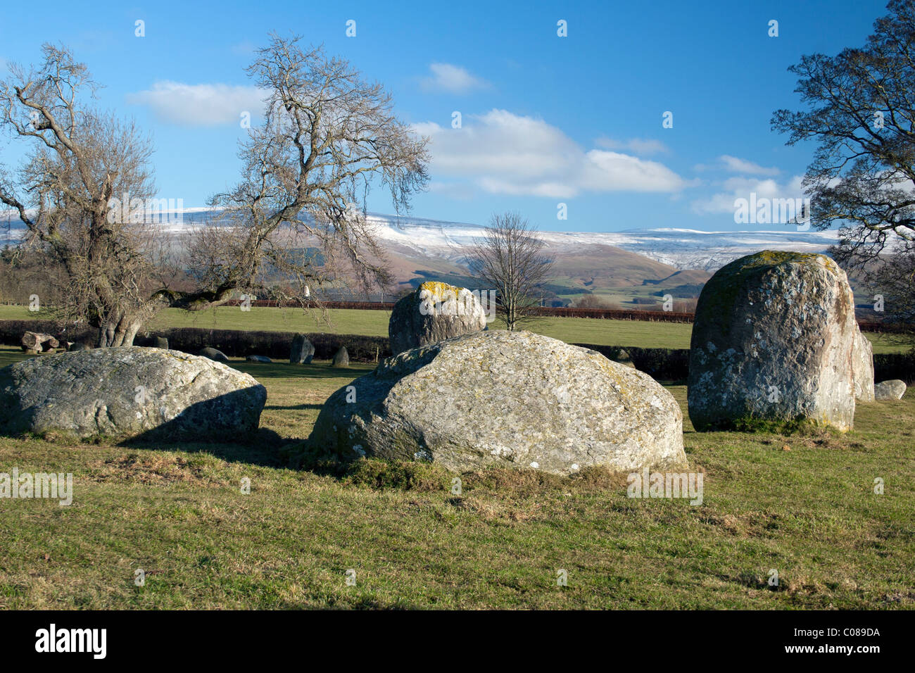 The Long Meg and her daughters stone circle in a field near Penrith ...