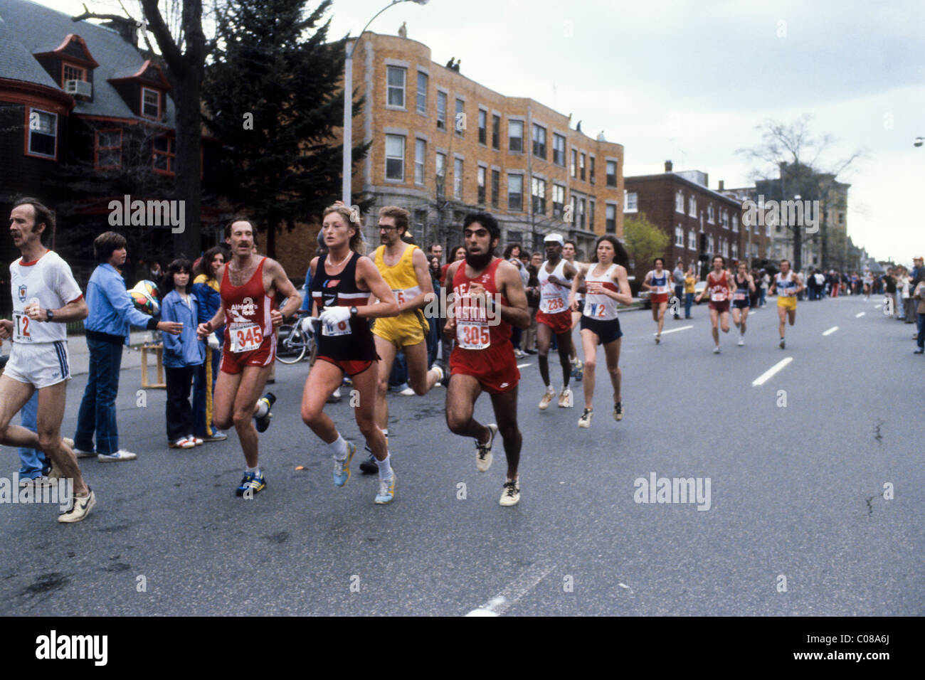 Runners during the 1981 Boston Marathon Stock Photo - Alamy