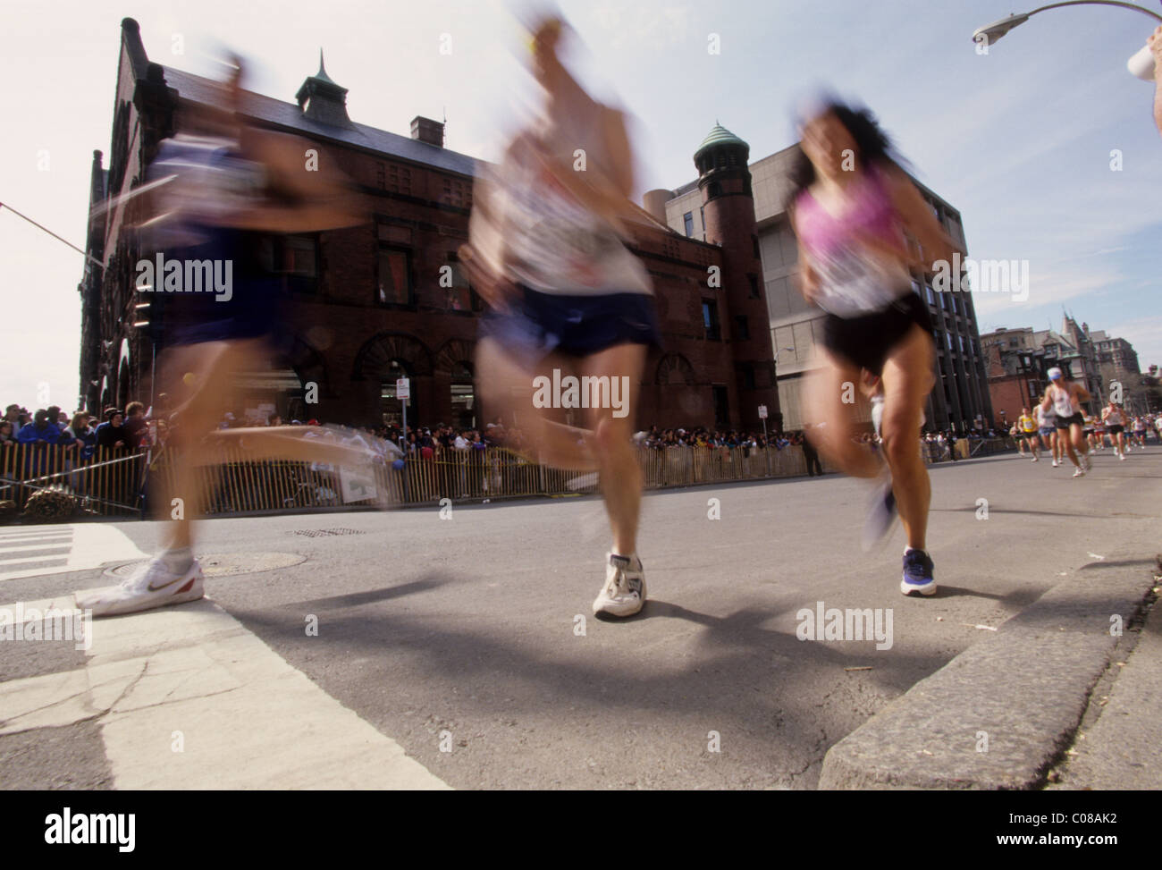 Runners during the 1997 Boston Marathon Stock Photo - Alamy