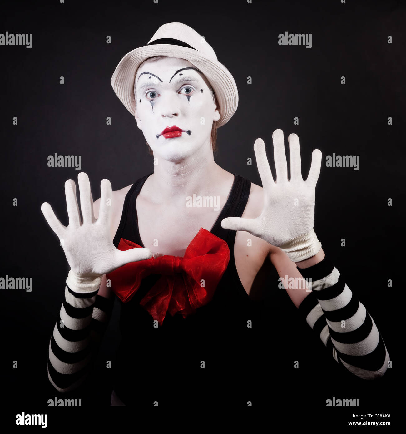 Studio portrait of serious theatrical clown Stock Photo - Alamy