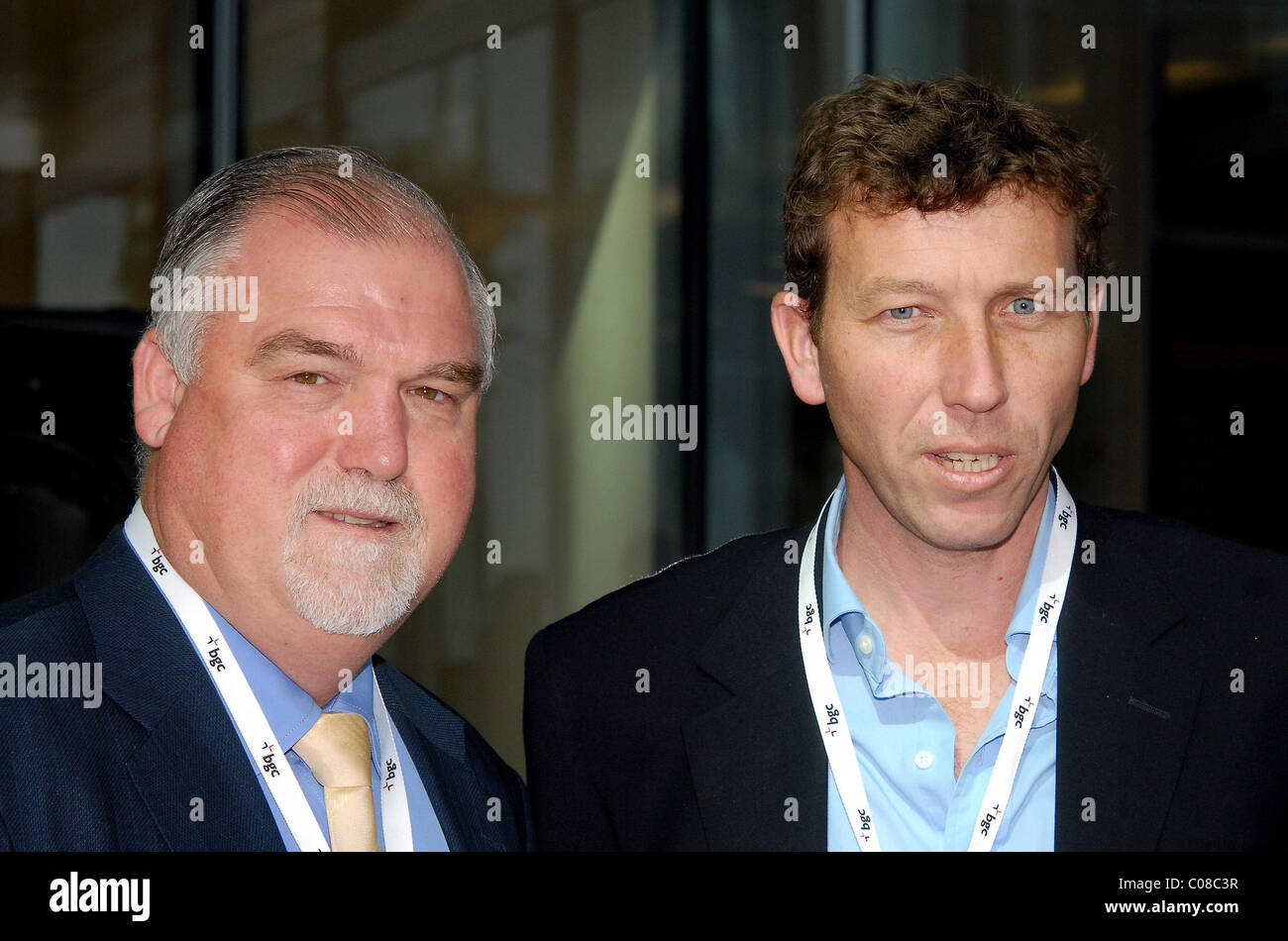Mike Gatting and Michael Atherton BGC Charity Day at Canary Wharf where ...