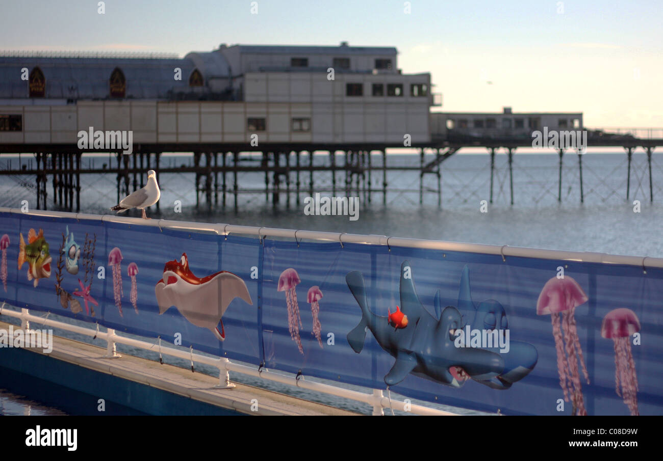 The swimming baths by Aberystwyth pier Stock Photo - Alamy