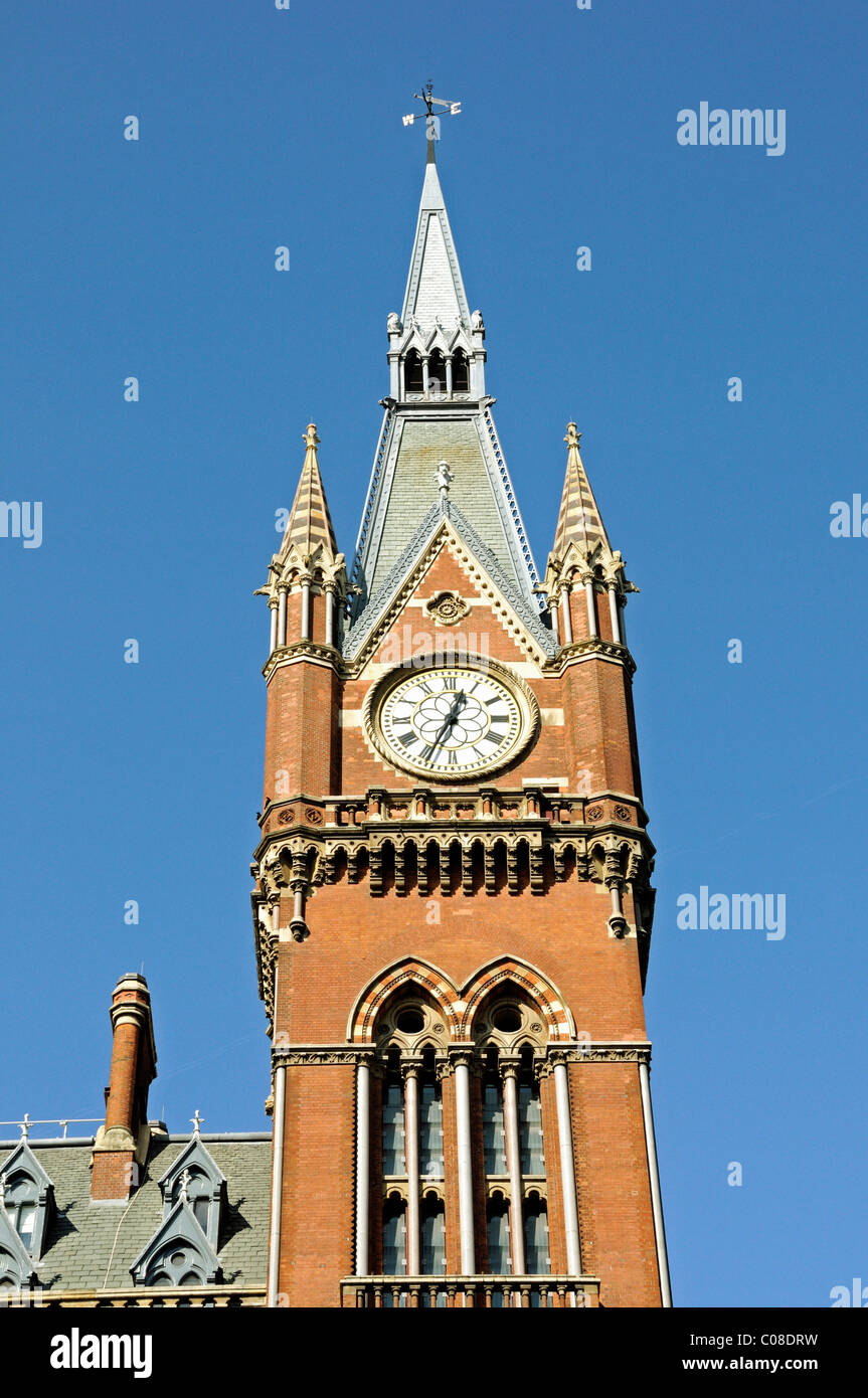 Clock tower St Pancras Station Euston Road Camden London England UK ...