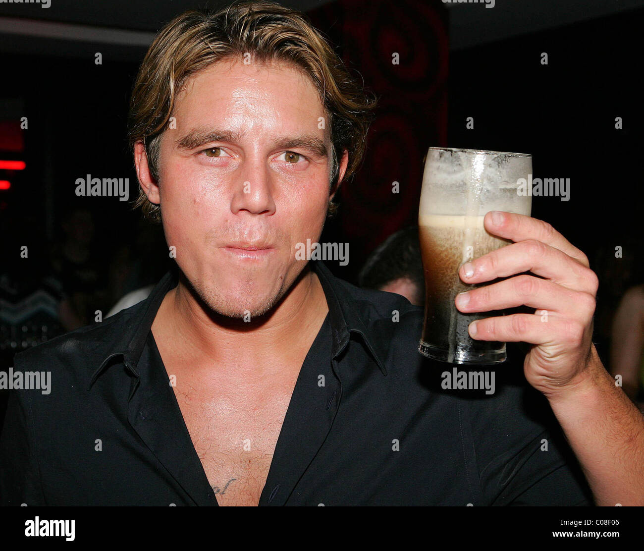 Ziggy aka Zac Lichman drinking a pint of Guinness at Earth nightclub in ...