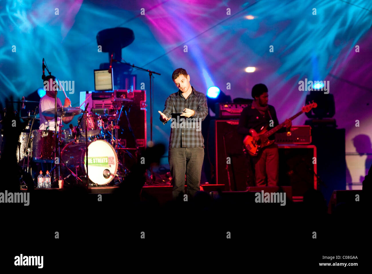 Mike Skinner The Streets at an O2 music flash at the O2 World Berlin ...