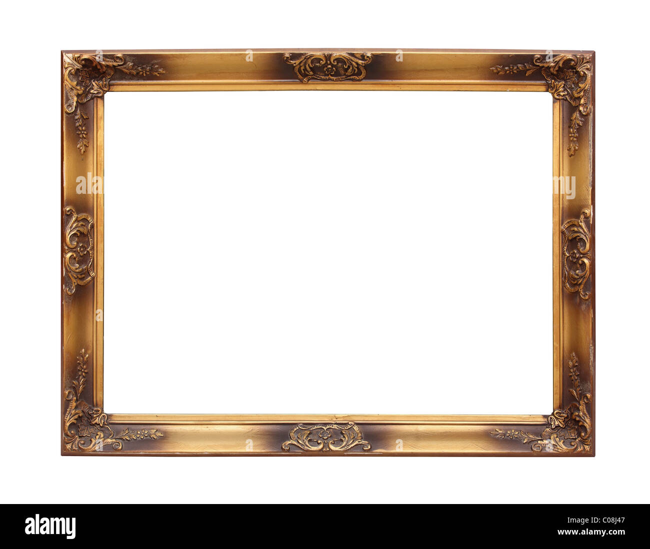 Gold frame isolated on white background with clipping path Stock Photo ...