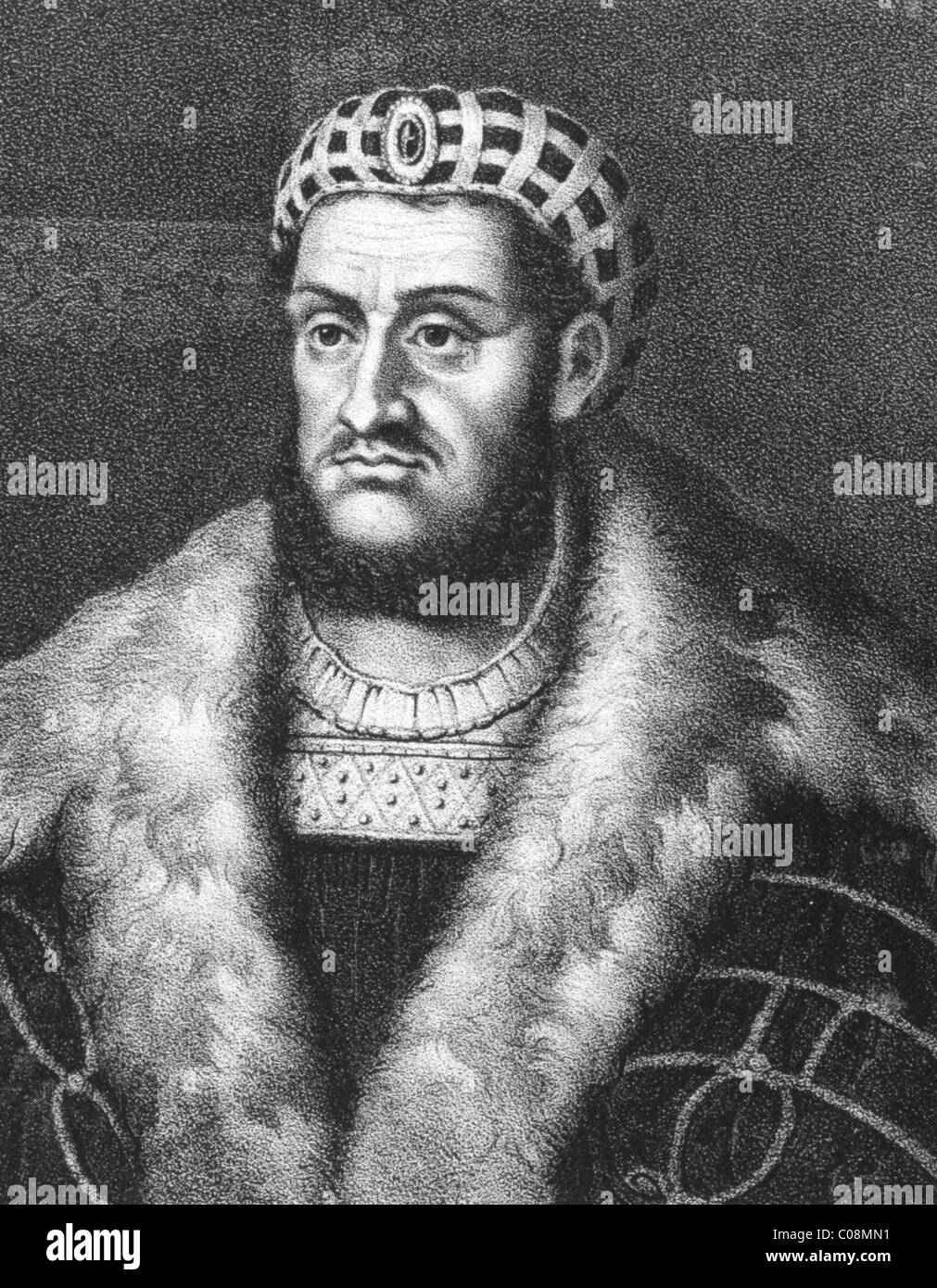 Albert III, Duke of Saxony (1443-1500) on engraving from the 1800s ...