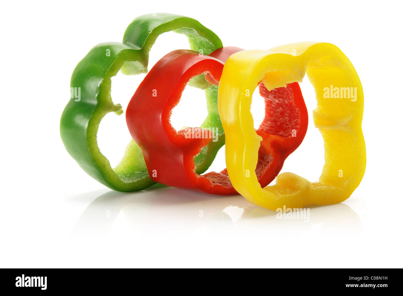 Slices of Capsicums Stock Photo - Alamy