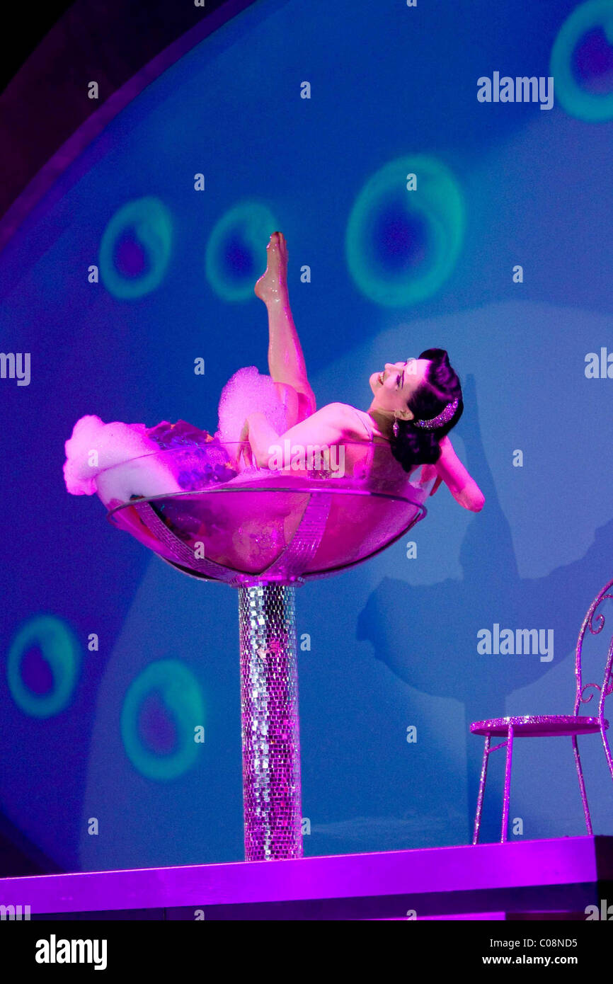Dita Von Teese performing at Macy's Passport at Fort Mason San ...