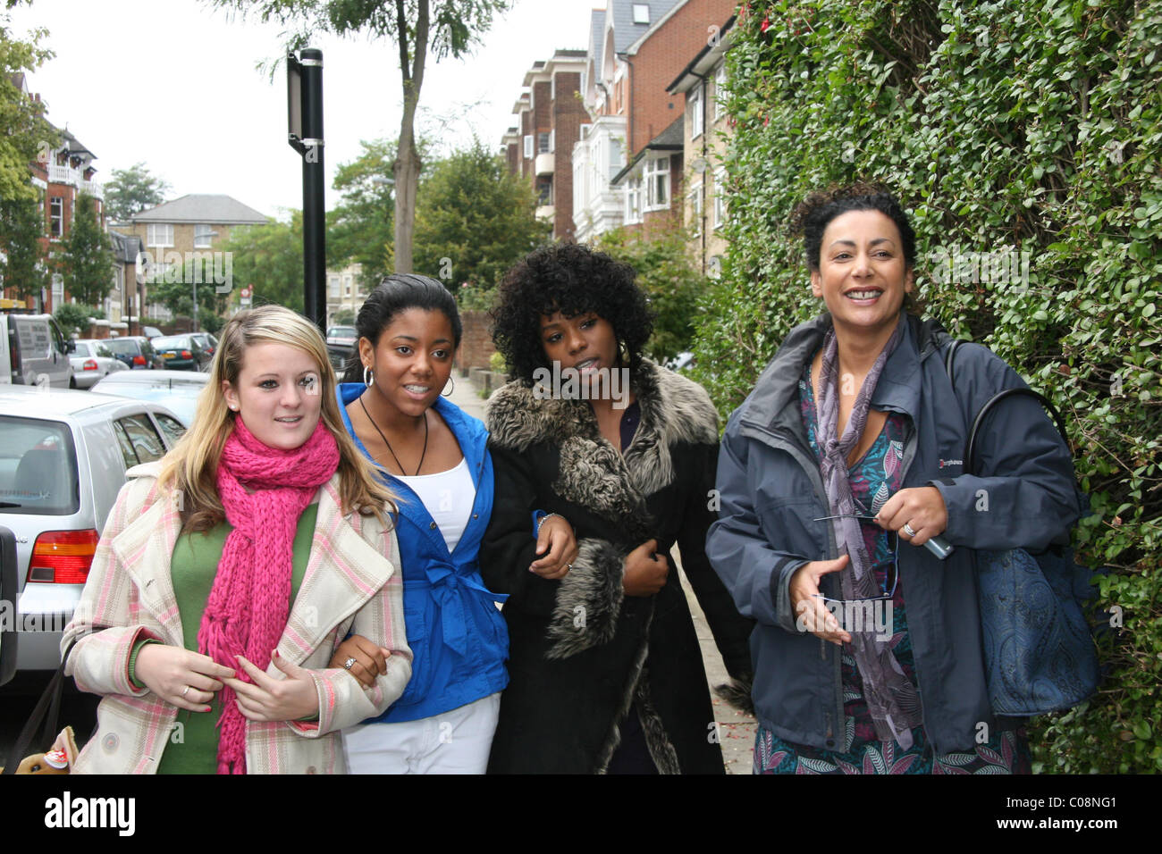 Emily, Kimberley and Alisha Contestants arrive at the X Factor house ...