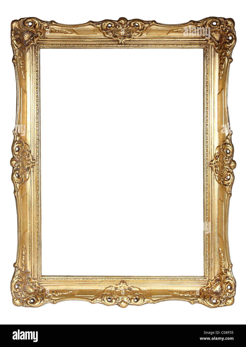 Gold frame cutout - vertically Stock Photo - Alamy