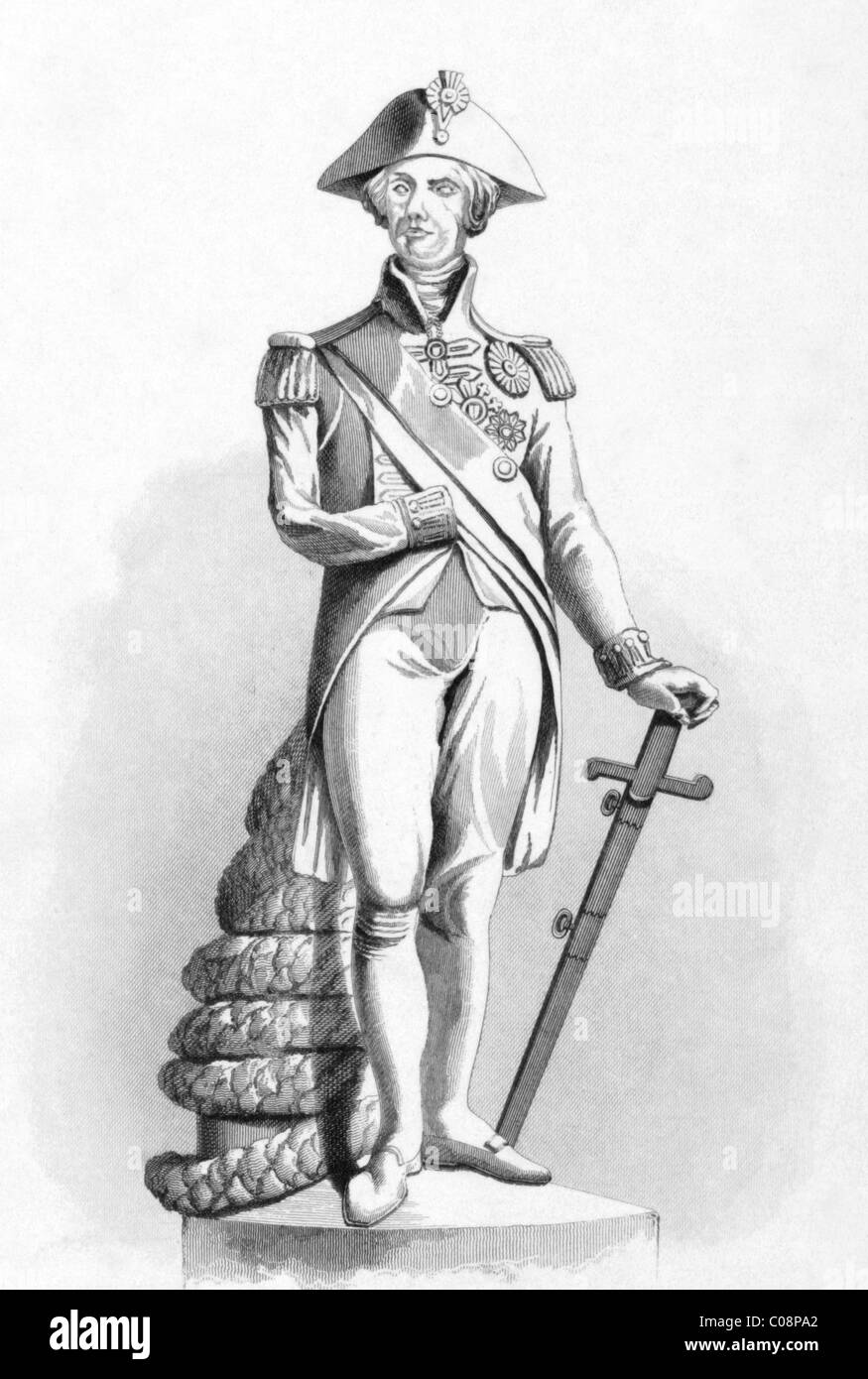 Statue of lord nelson Black and White Stock Photos & Images - Alamy