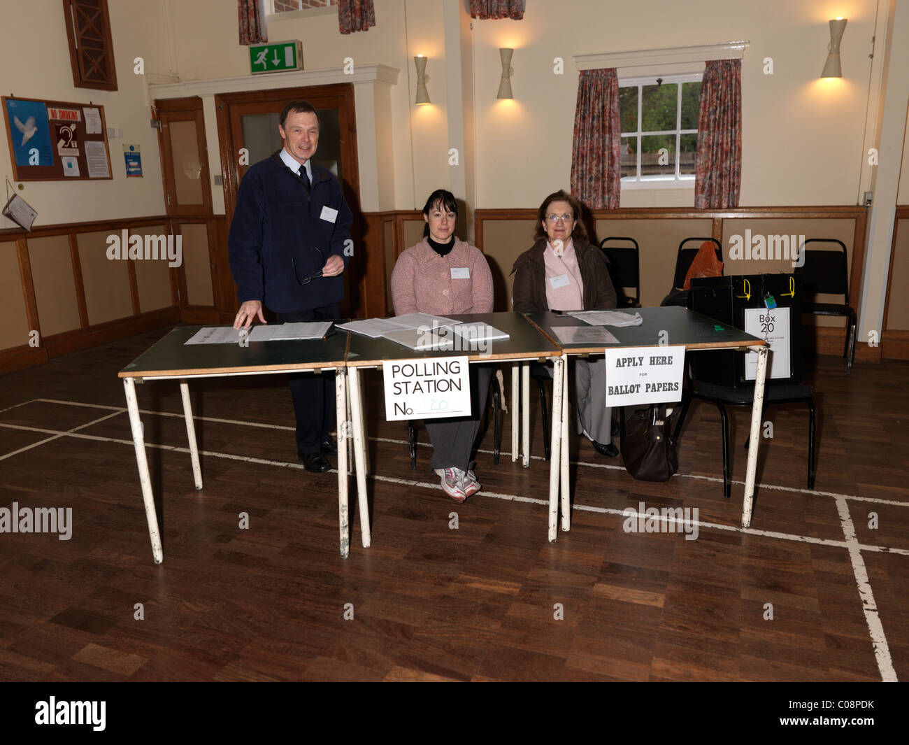People Sitting At Polling Station in Church Hall General Election May ...