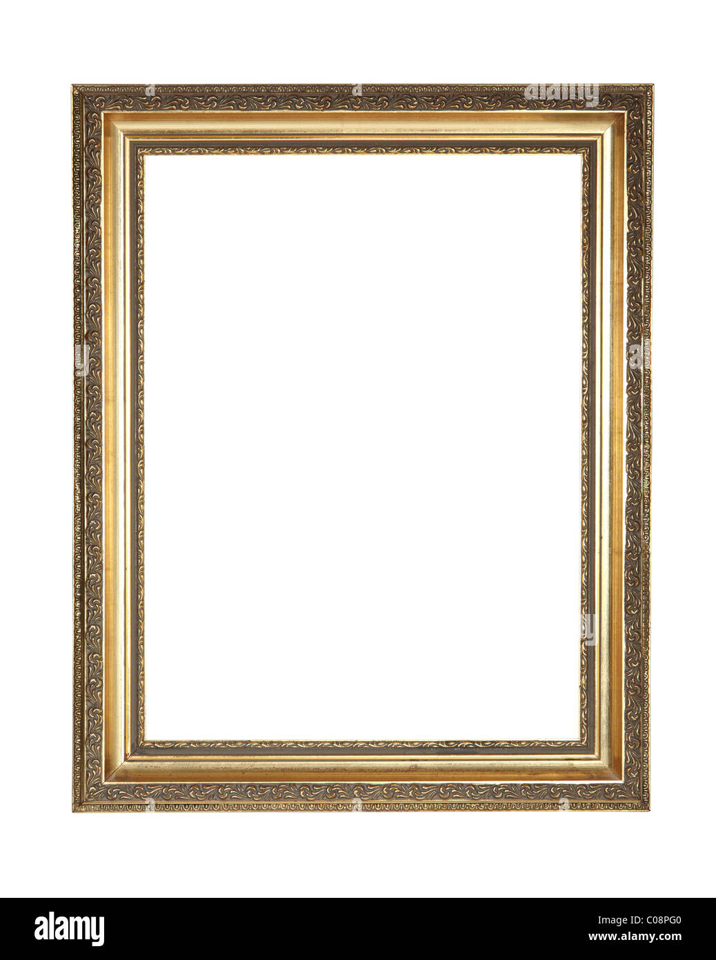Gold frame cutout - vertically Stock Photo - Alamy