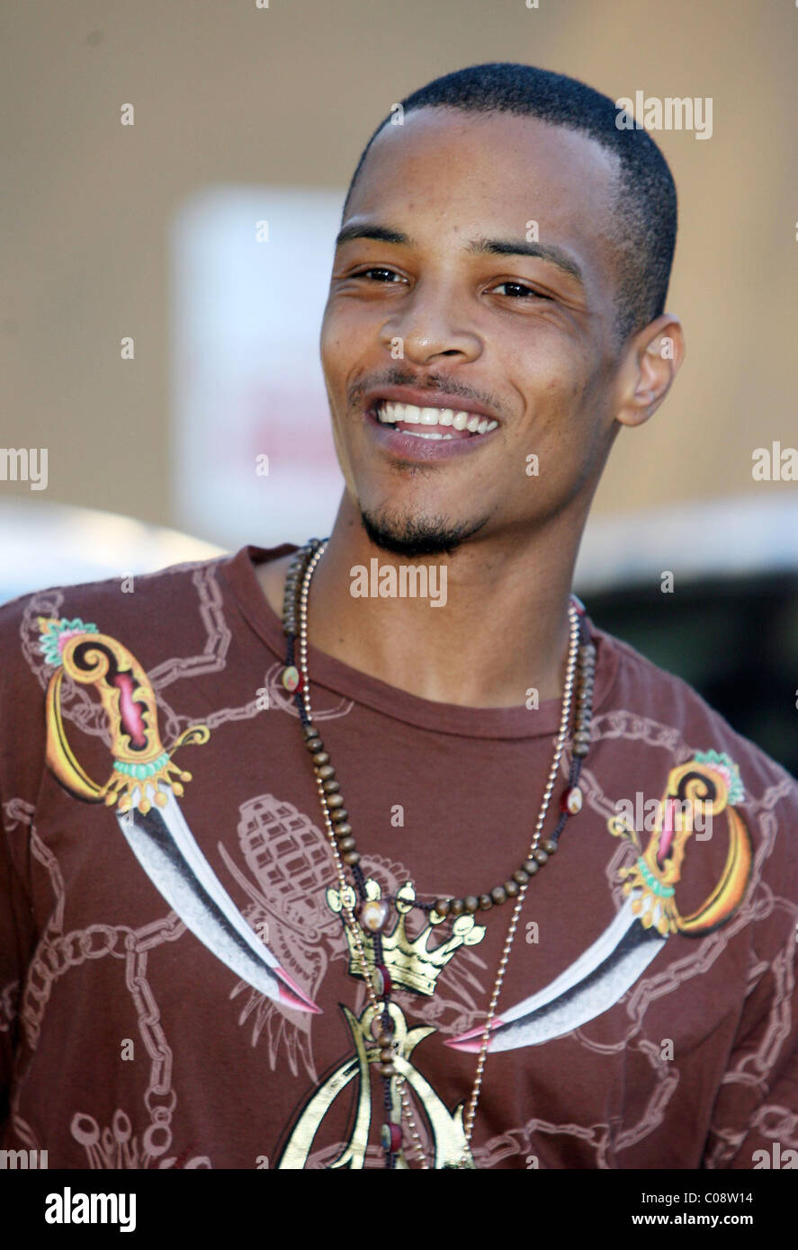 T.I aka Clifford Harris Jr Rap superstar arriving for his visit to ...