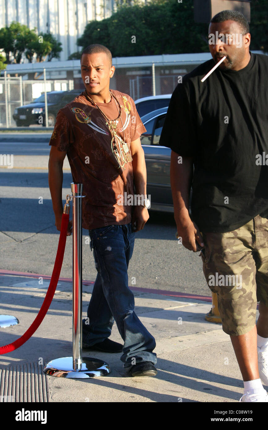 T.I aka Clifford Harris Jr Rap superstar arriving for his visit to ...