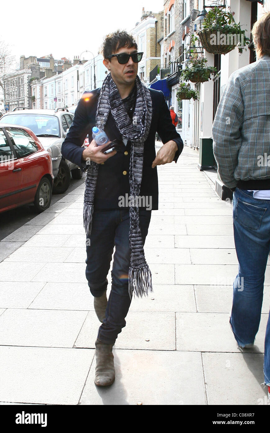 Jamie Hince of The Kills arriving for lunch at a Greek restaurant in ...
