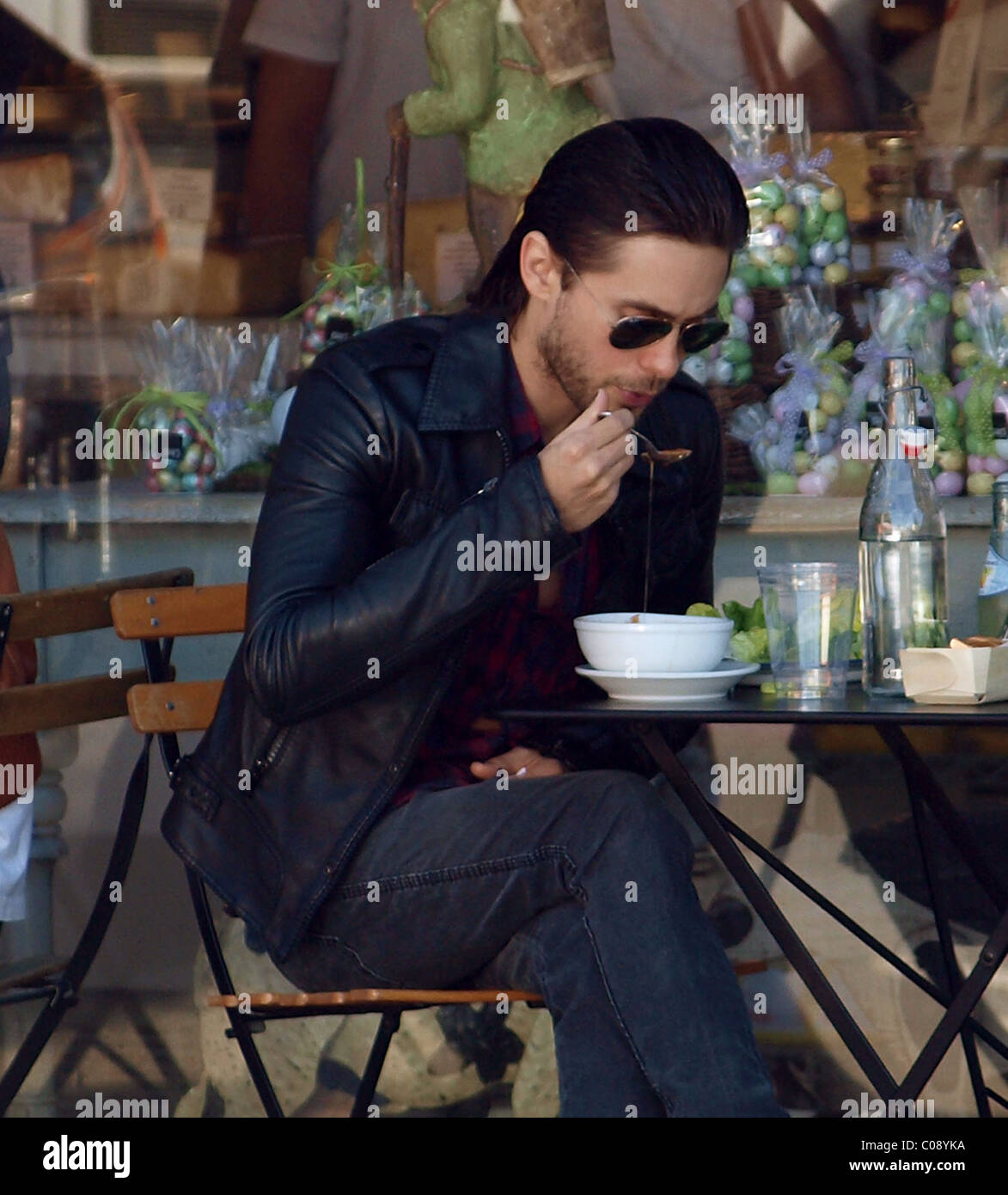 Jared Leto enjoying lunch with a friend at Joan’s on Third Los Angeles ...
