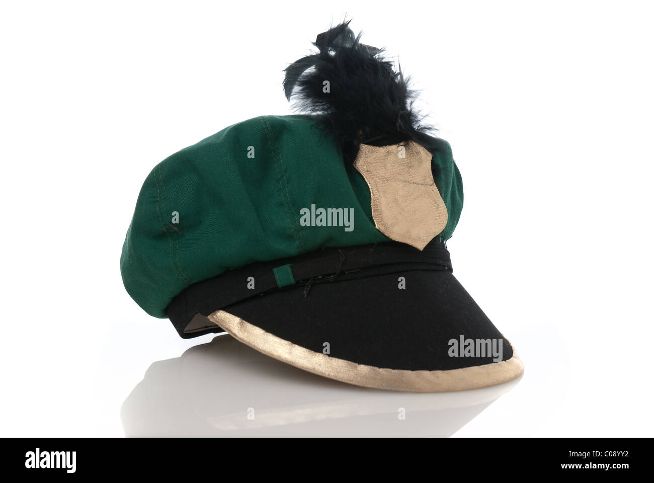 Fake military green hat isolted on white background Stock Photo - Alamy