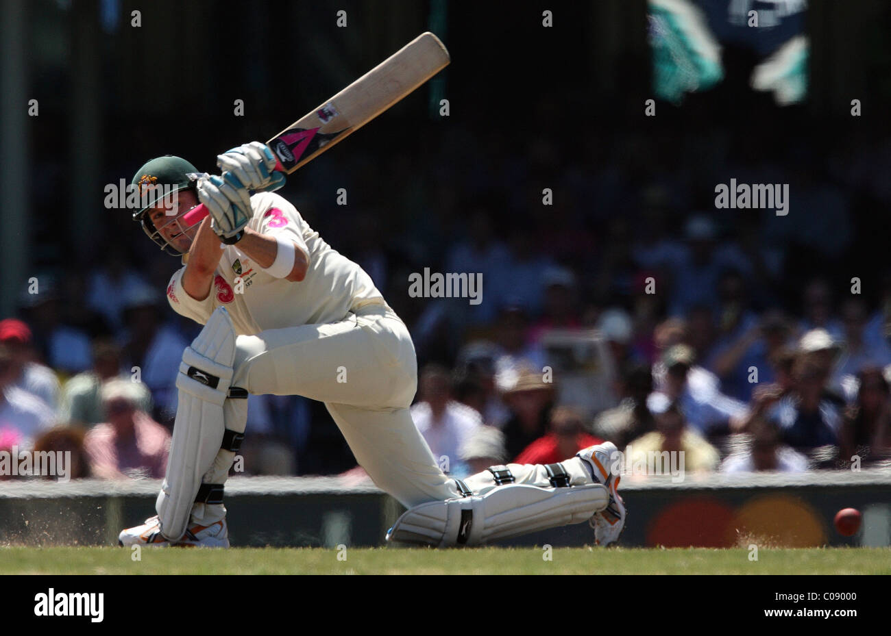 Australian batsman Michael Clarke in action during day four of the ...