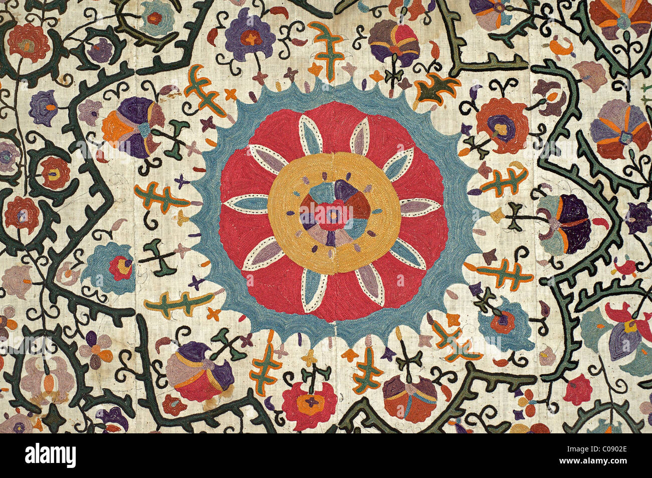 Suzani. Silk embroidered textile from Uzbekistan Stock Photo - Alamy
